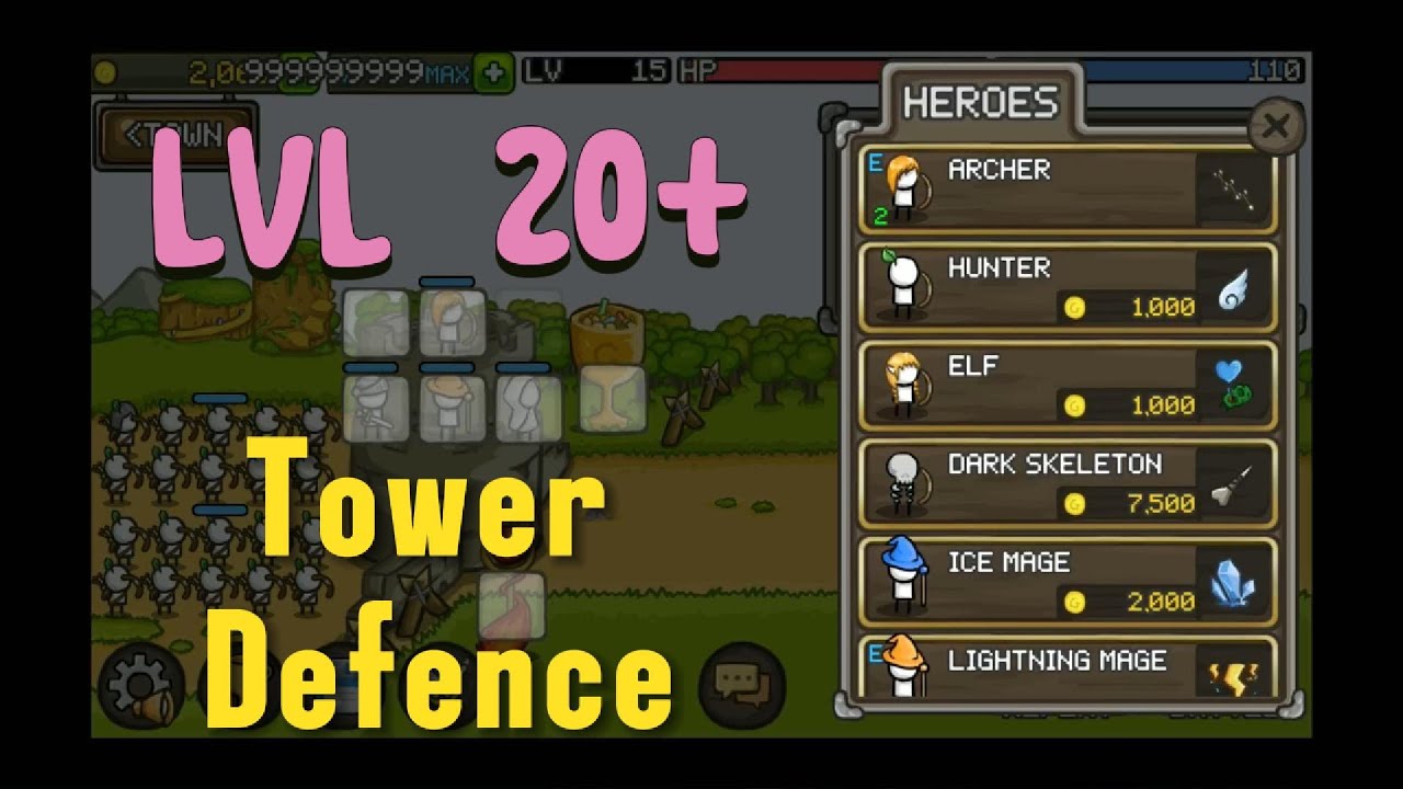 Grow Castle Tower defense Mobile - MAX EXP Gameplay TOWER DEFENSE IDLE ...