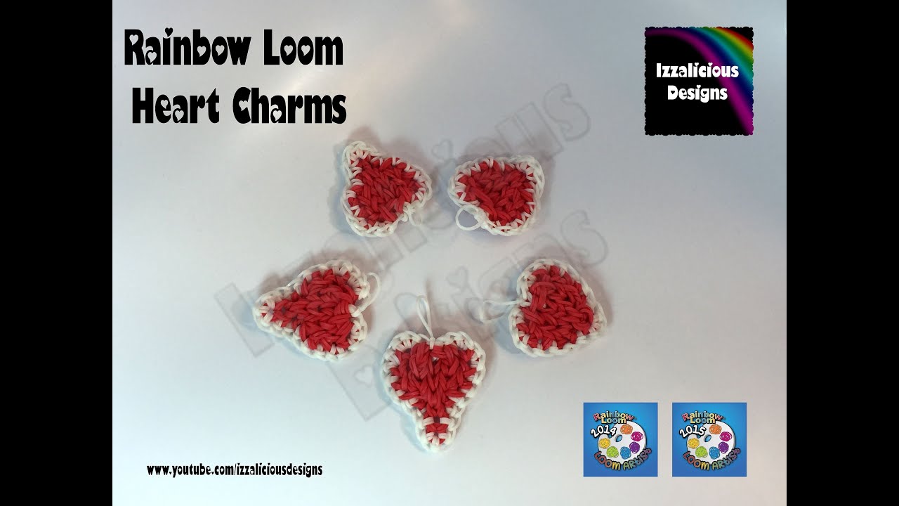 Rainbow Loom Heart | Hart Charm for Valentine's Day - YouTube