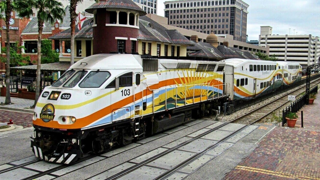 SunRail Trains at Church Street Station in Orlando! - YouTube