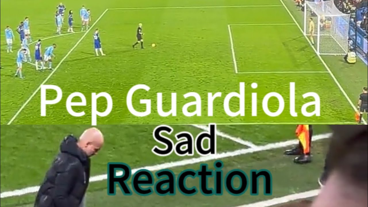 Pep Guardiola sad reaction after Cole Palmer last minute goal - YouTube