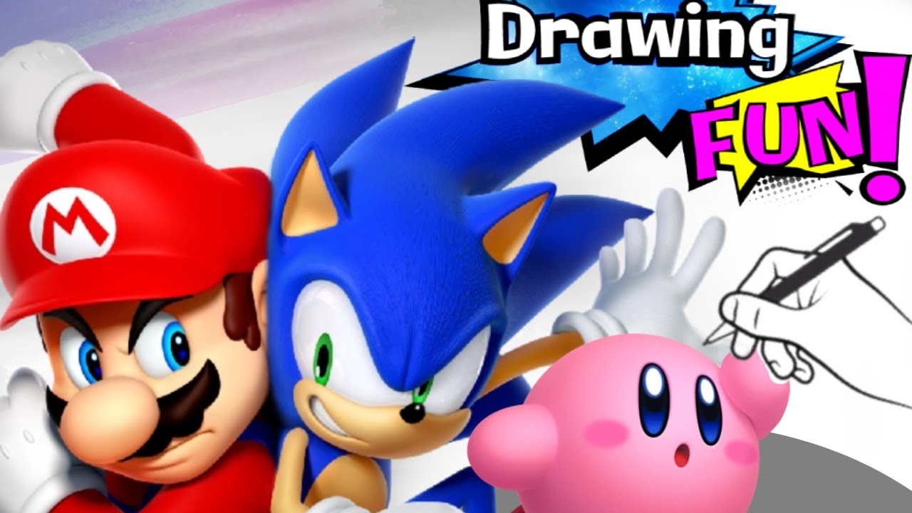 How to Draw Mario Sonic and Kirby - YouTube