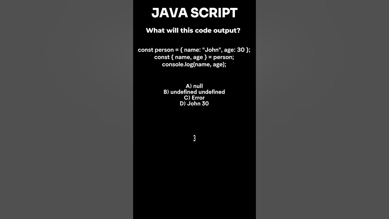 Object Destructuring: JavaScript Made Simple! 🧩 | Learn Coding Fast #coding #codesnippet - YouTube