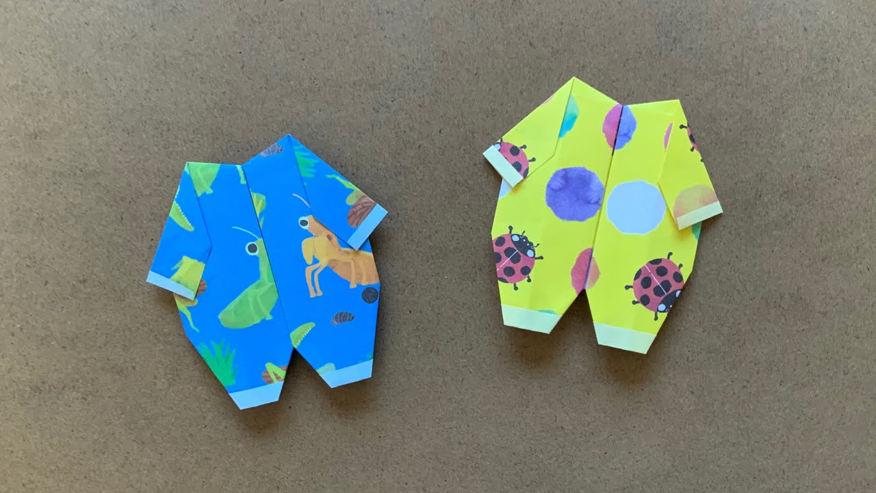 Origami Baby Onesie / Clothes 怎麼折小孩連體衣服 Hoe to make a paper baby onesie ...