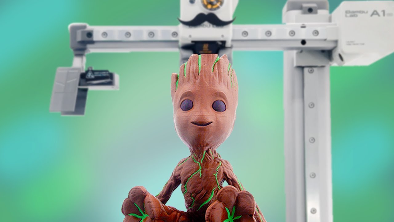 Peter prints this adorable baby Groot model I 4K 3D Printing Timelapse - YouTube