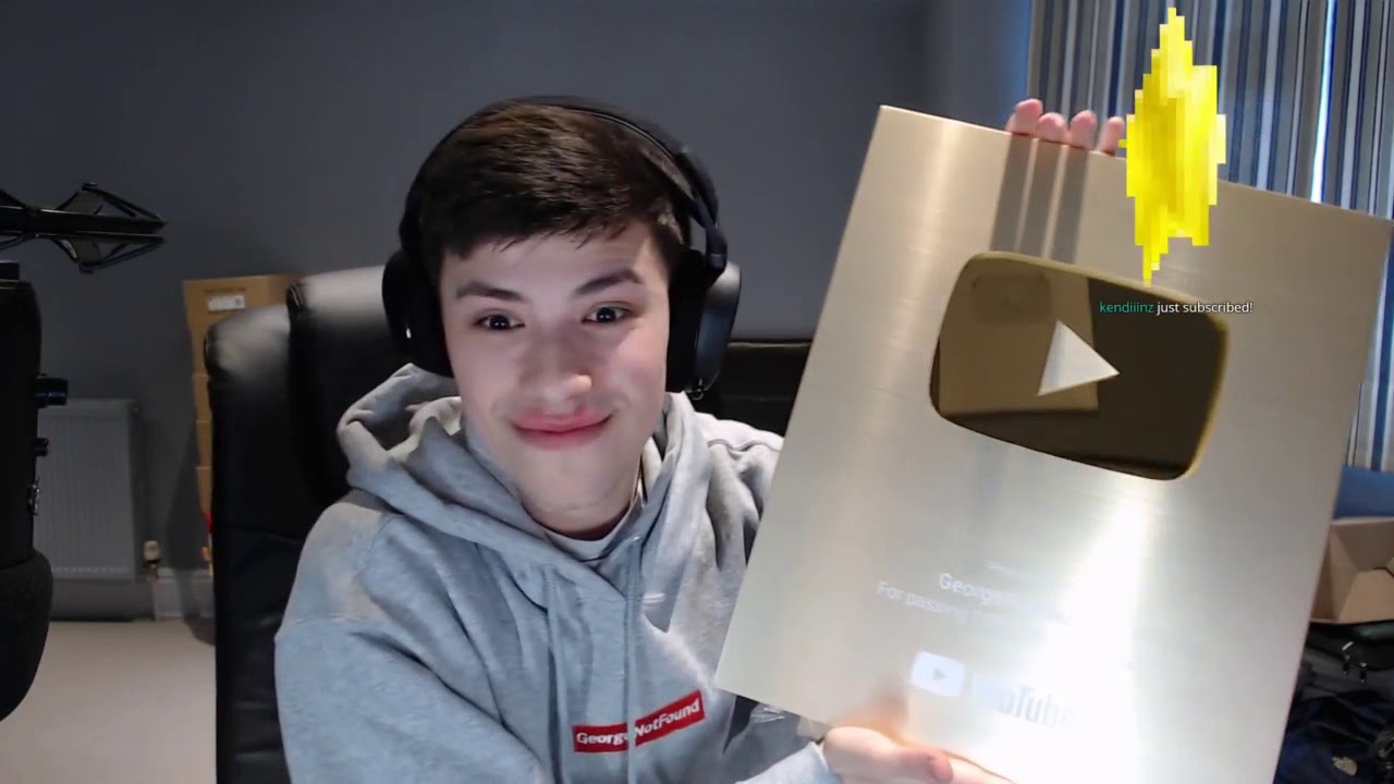 George unboxing 1 Million Gold Play Button [EMOTIONAL] - YouTube