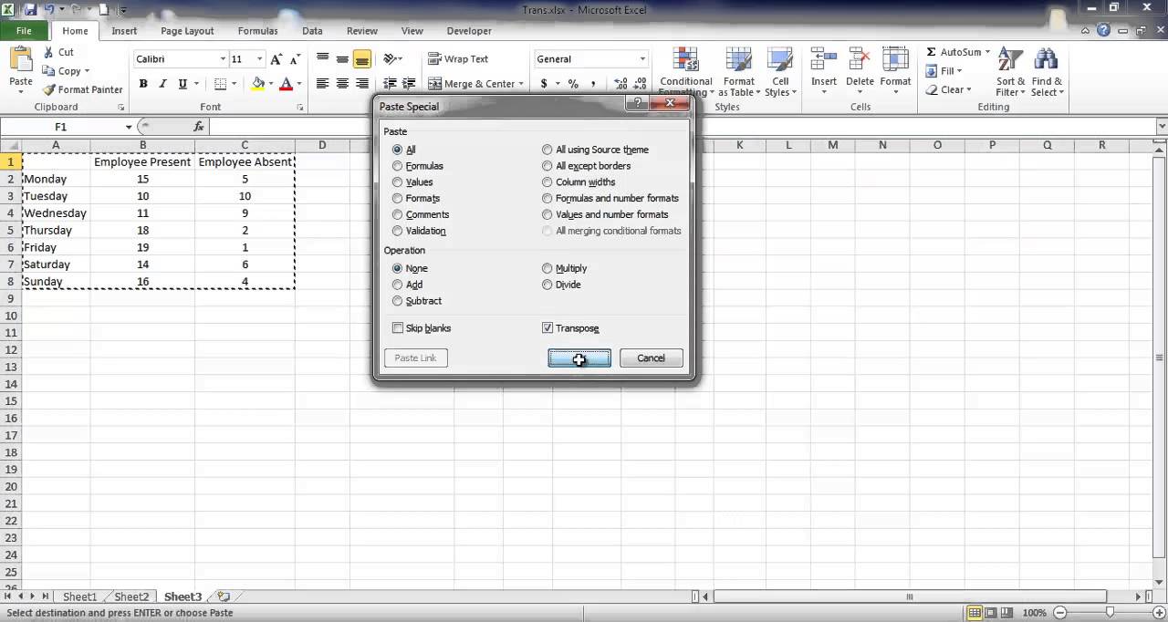 Transpose Function In Excel YouTube Transpose Function In Excel YouTube