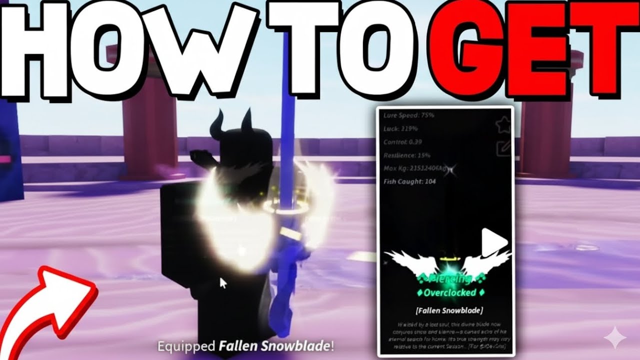 How to Get Fallen Snowblade & Showcase in Fisch Roblox | Sno Fisch Rod ...