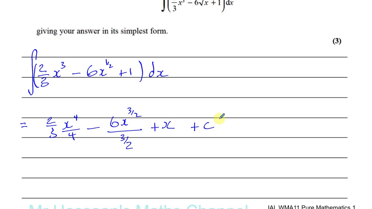 EDEXCEL IAL P1 new Practice Paper B 2018 Q2 Integration - YouTube