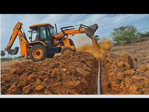 JCB 3DX pipeline Dig Fitting || Farm Water System || jcb video - YouTube