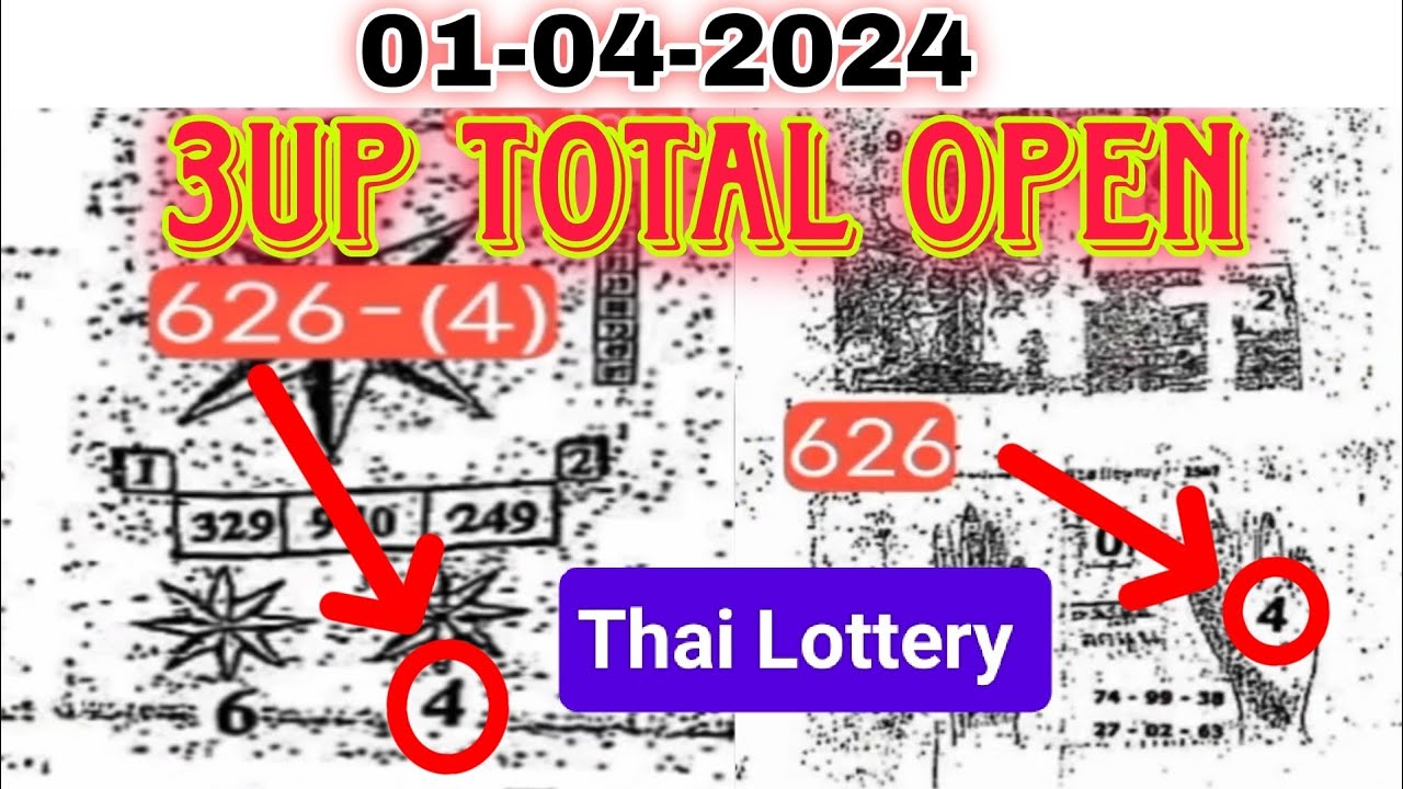 First Thailand Lottery 3Up Total Paper New Open 01-04-2024 । Thai ...