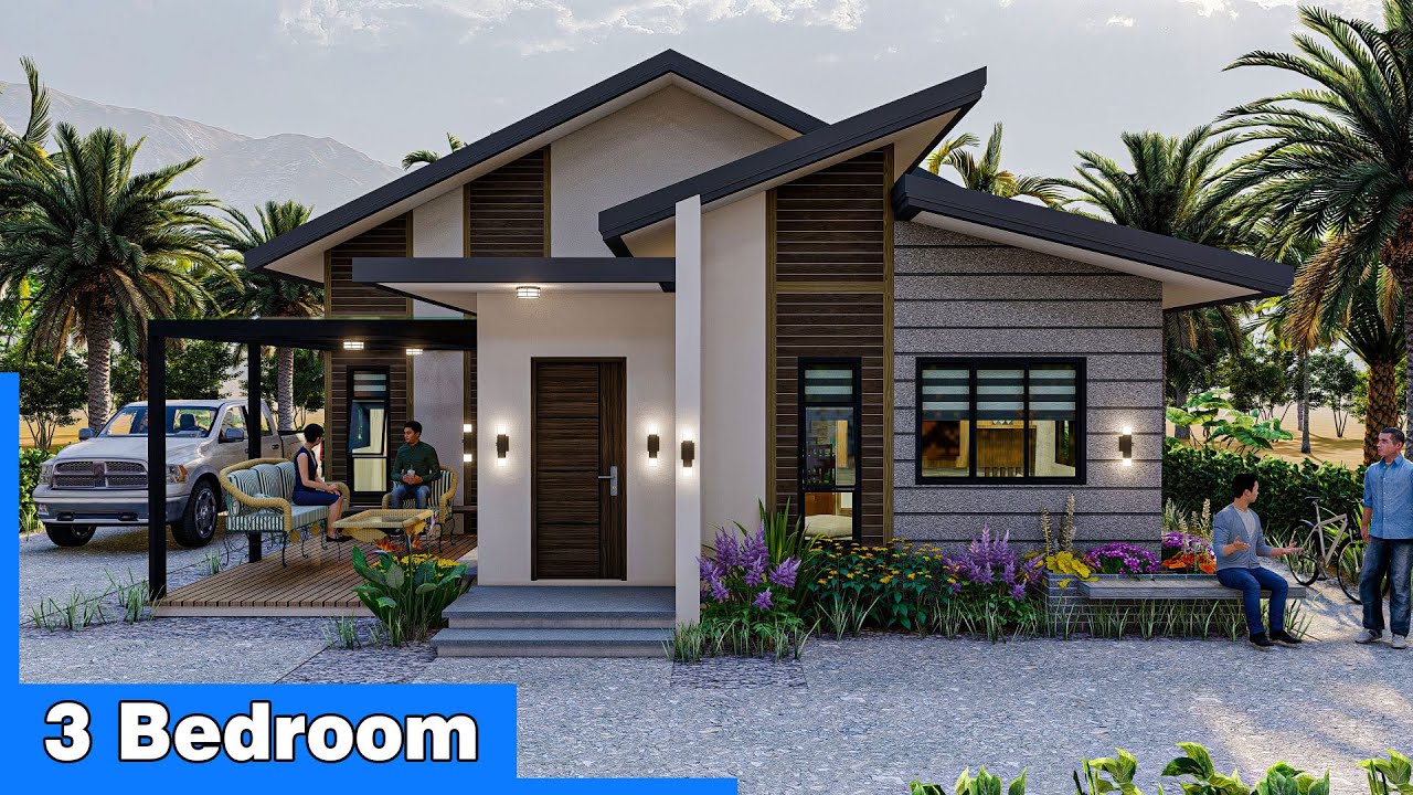 TROPICAL HOUSE DESIGN with 3 BEDROOM | 93 Sqm | 9x12m - YouTube