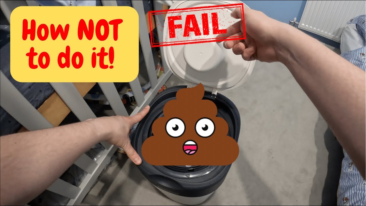 Tommee Tippee Diaper Bin Fail NewDad baby poop nappy change 4K - YouTube