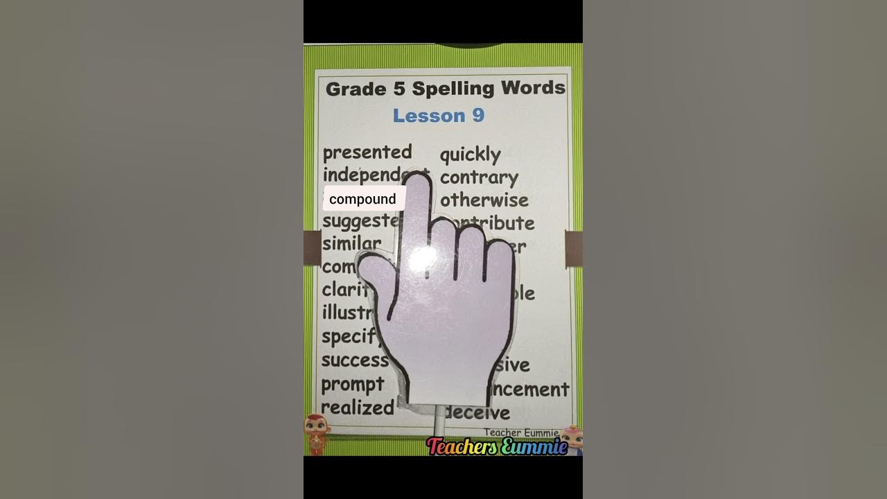 GRADE 5 SPELLING WORDS LESSON 9 - YouTube