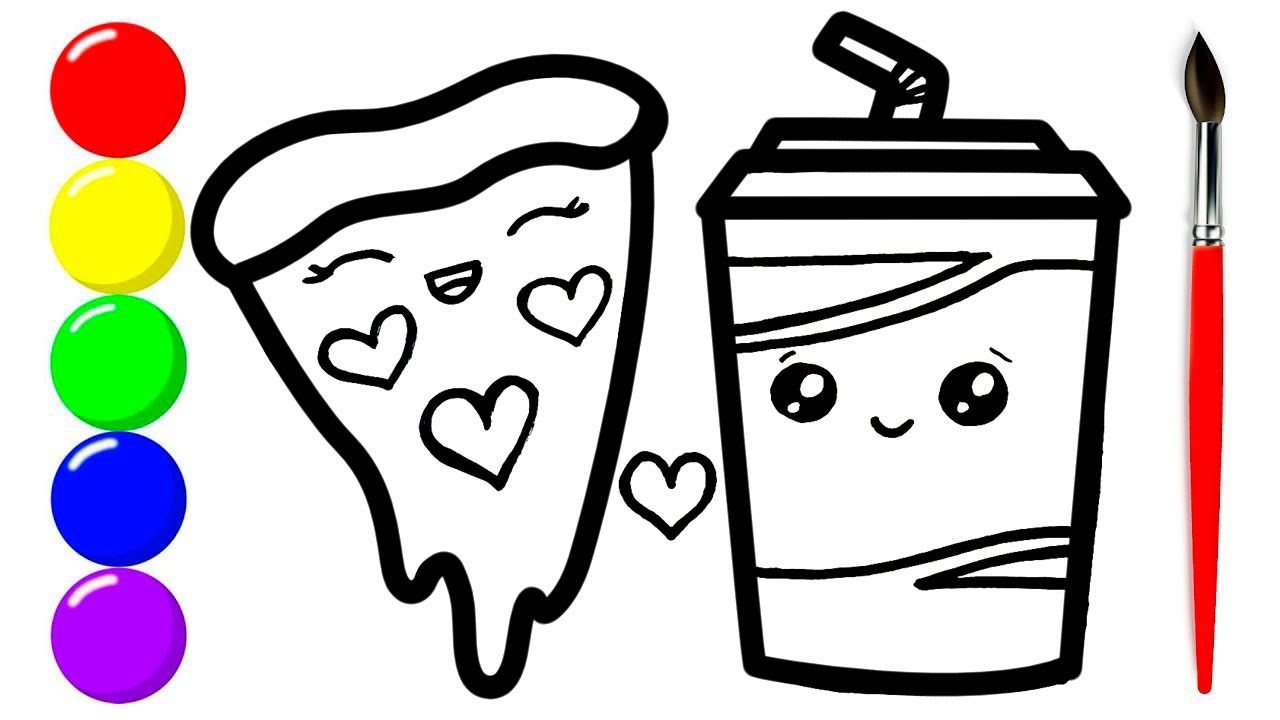 How to draw food for children/Cara menggambar makanan untuk anak-anak ...