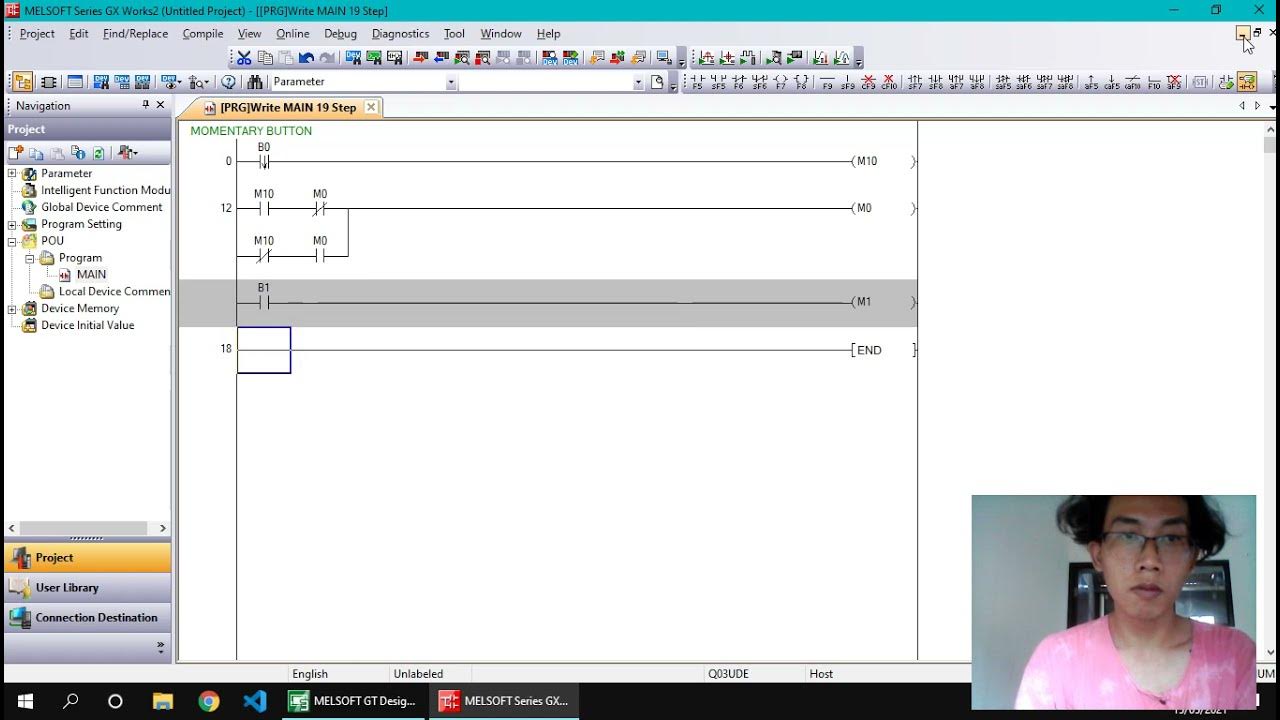 ONE BUTTON TWO FUNCTION PLC MITSUBISHI - YouTube