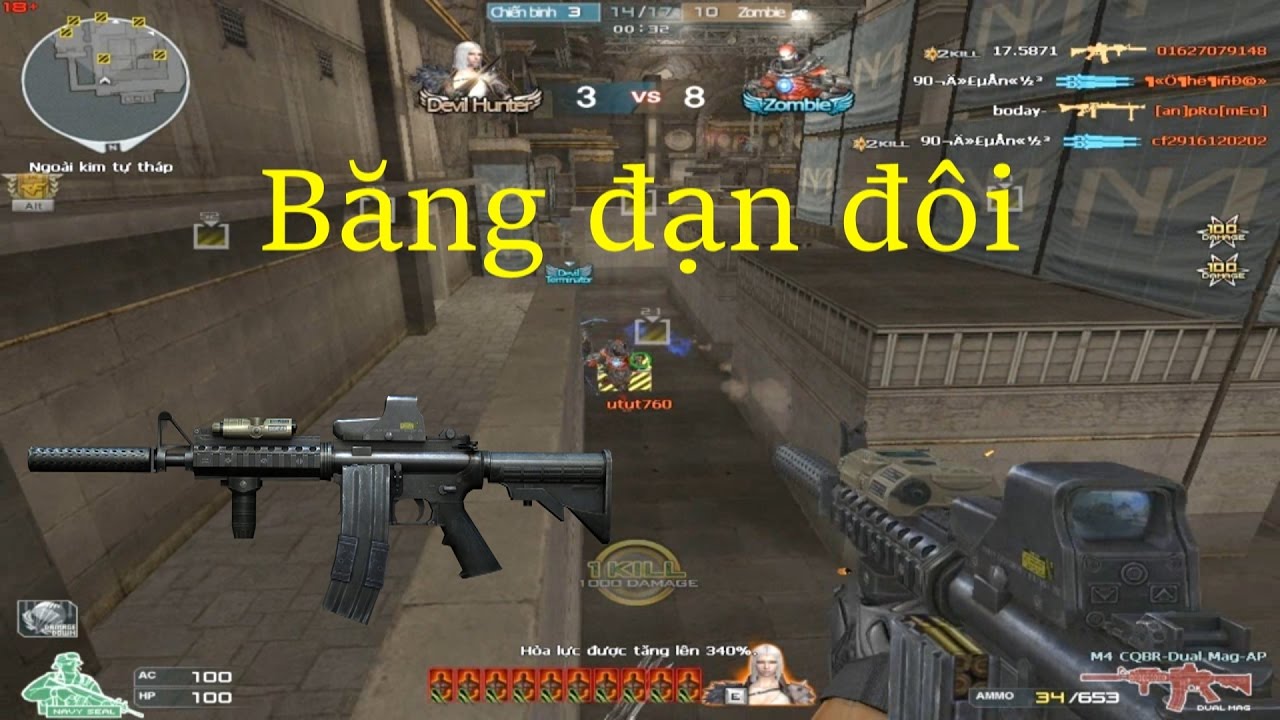 [ Bình Luận CF ] M4 CQBR-Dual Mag-AP - Tiền Zombie v4 - YouTube