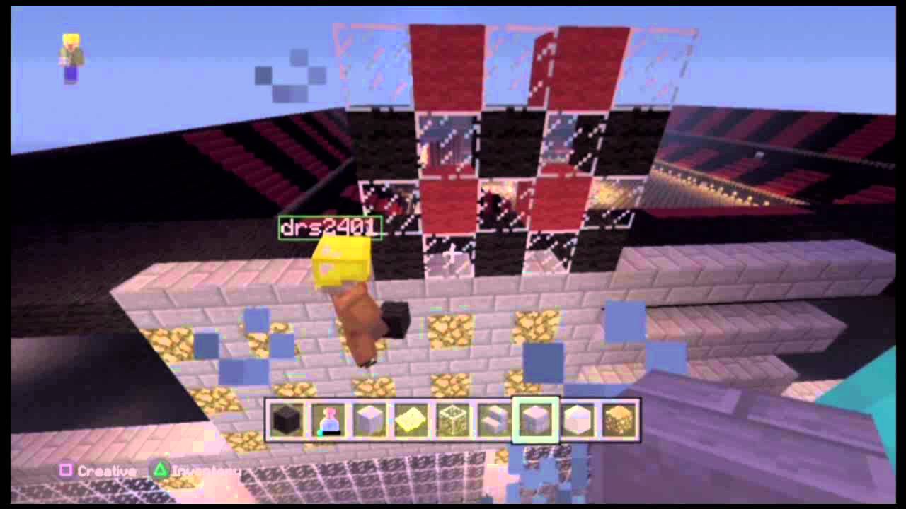 Minecraft PS3: Building a Wrestling Arena Part 10 (Starting Wall) - YouTube