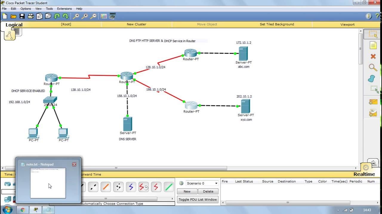 DNS FTP HTTP server & DHCP Service in Router Using CISCO Packet Tracer. - YouTube