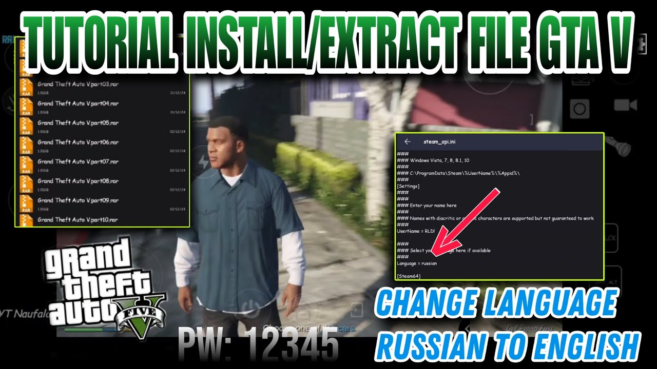 TUTORIAL INSTALL/EXTRACT GAME GTA V (GTA 5) DAN GANTI BAHASA | HORIZON ...
