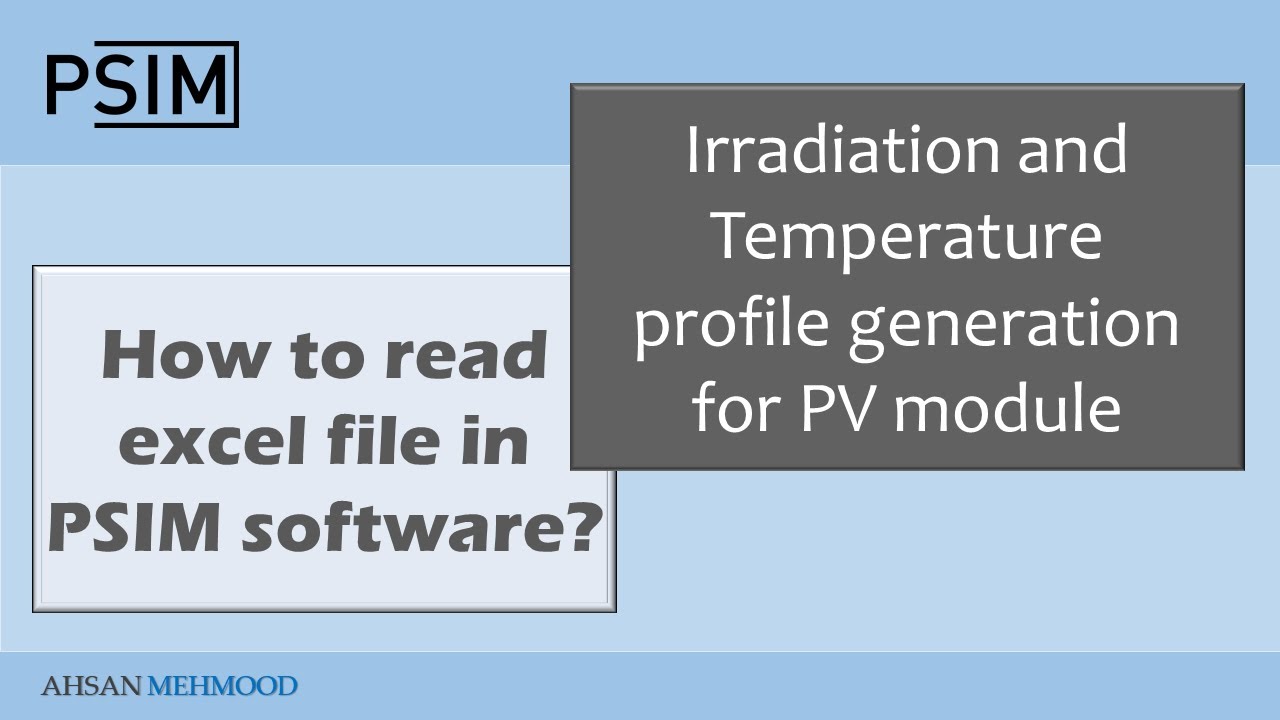 Irradiance and temperature profile in PSIM software | Read excel file ...