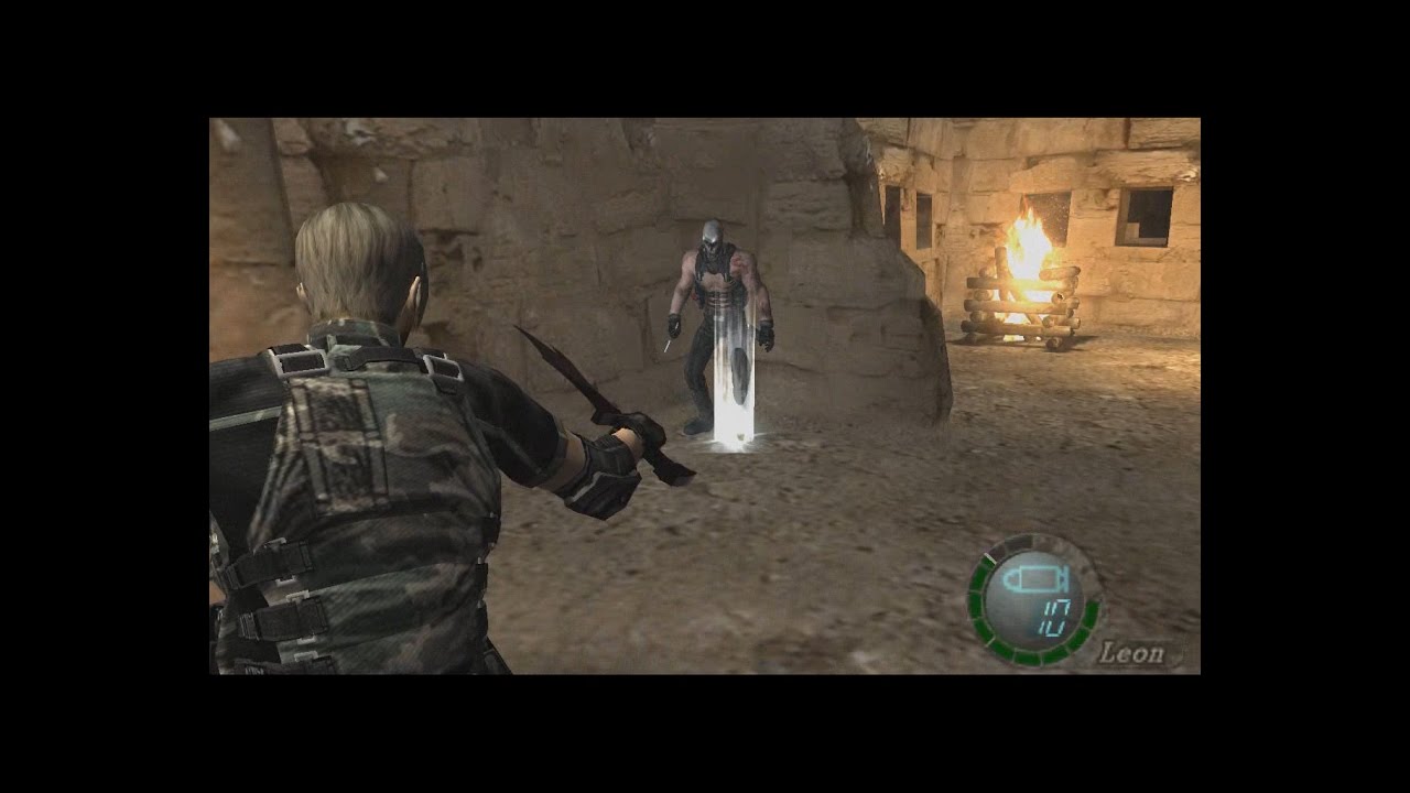 Resident Evil 4 Leon Army Vs 'Ghost' Krauser Boss Fight - YouTube