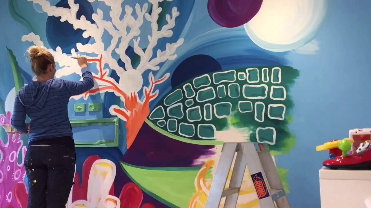 Gold Coast Aquatic Centre Crèche - Mural by Kat Atkins - YouTube