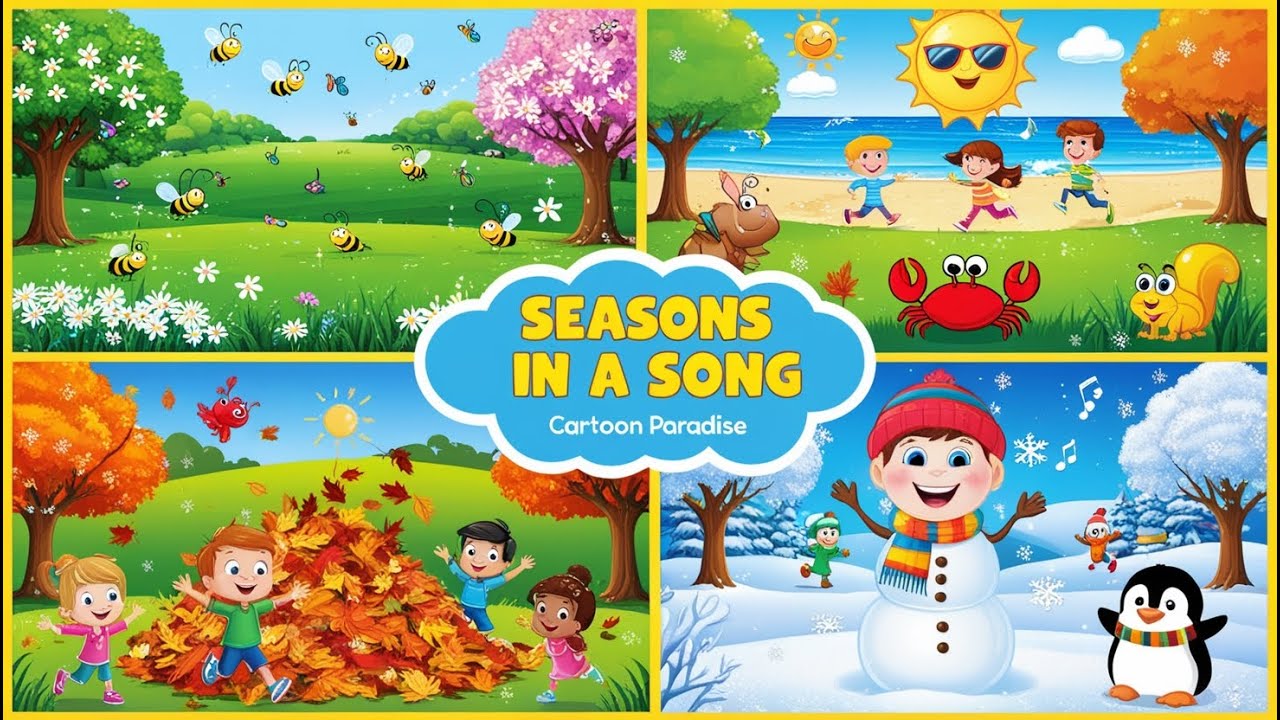 Four Season Song For Kids - Preschool Vocabulary || Nursery Rhymes ...