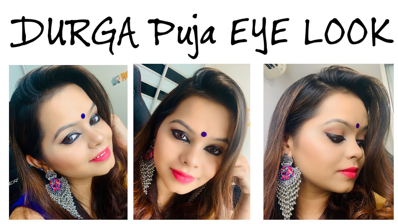 DURGA PUJA EYE MAKEUP || BENGALI EYES || BENGALI BEAUTY EYE MAKEUP STEP ...