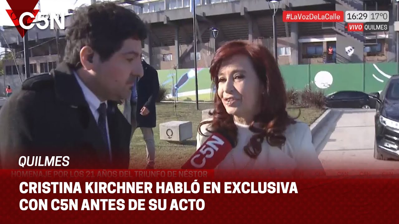 C5N en EXCLUSIVA con CRISTINA KIRCHNER en su LLEGADA al MICROESTADIO ...