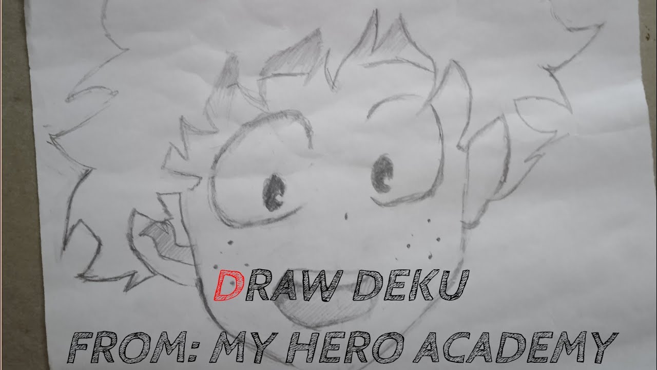 how to draw deku || How to draw anime boy step by step || Easy drawing ...