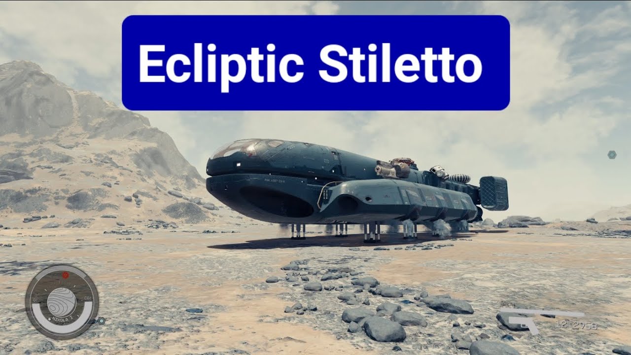 Starfield Ships: Ecliptic Stiletto exterior and interior - YouTube