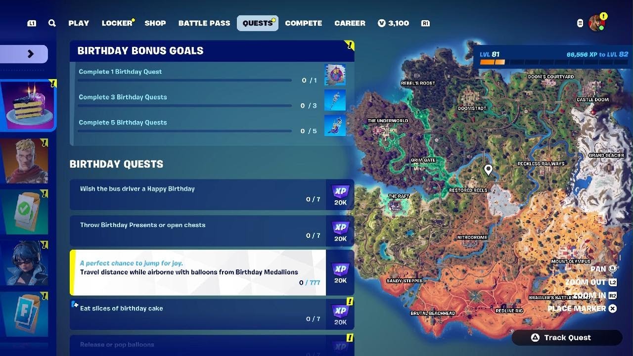 Fortnite | *NEW* Fortnite 7th Birthday Quest List & Quest Rewards ...