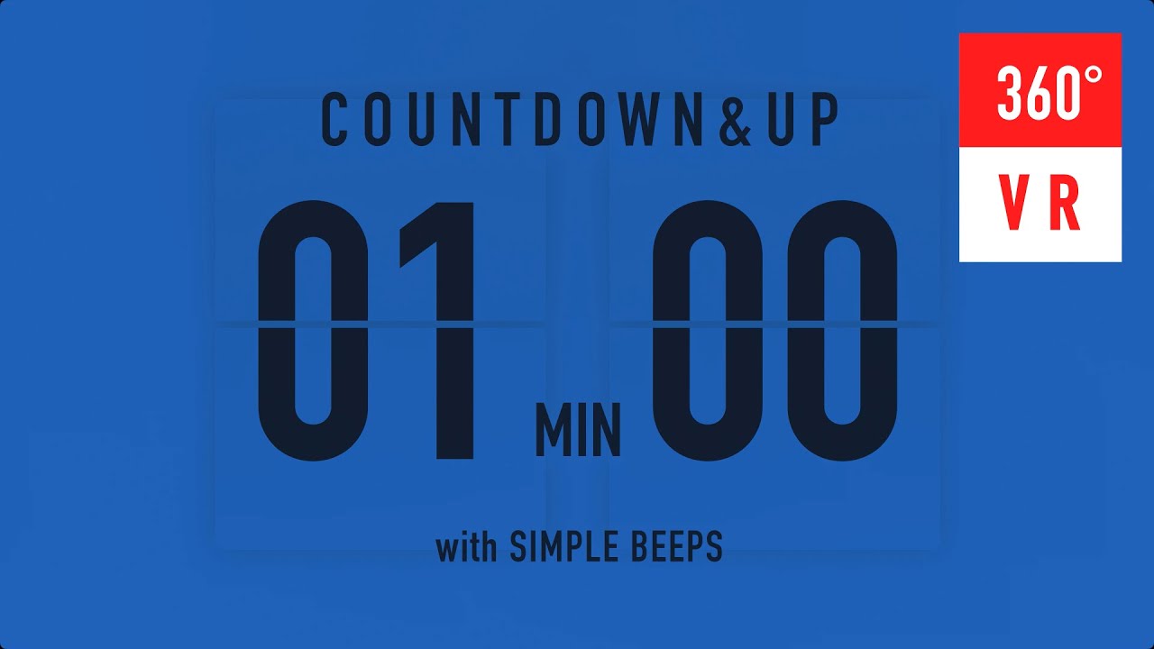 1 Minute Countdown & Countup VR/360 Flip Timers / + Cymbal💥 - YouTube