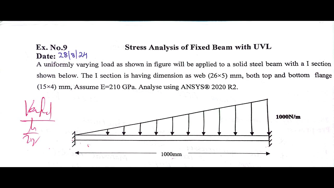 Stress Analysis of Beam with UVL - YouTube
