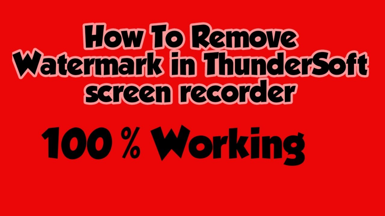 How To Remove Watermark in ThunderSoft screen recorder - YouTube