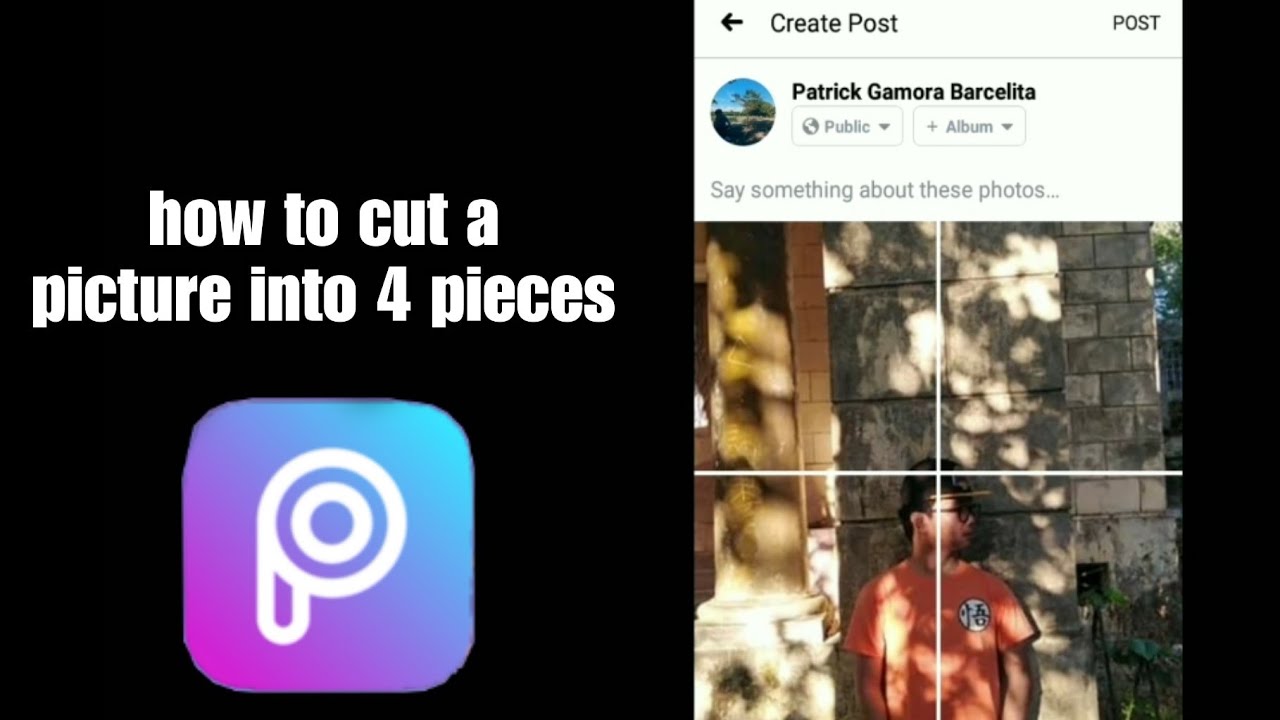 how to cut a picture into 4 pieces ( easy step ) Part 1 - YouTube