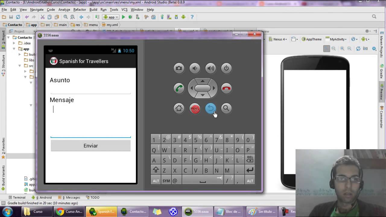 Curso Android Studio - Menu Contacto - YouTube