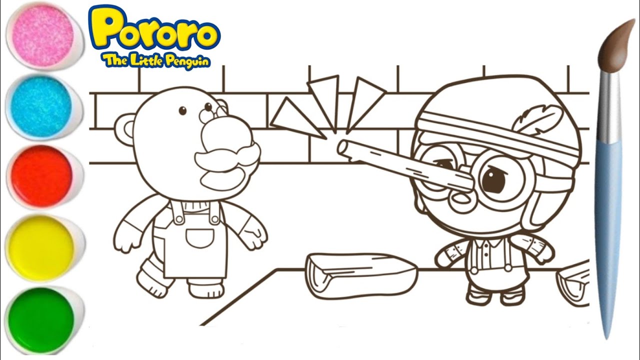 Pororo Episod Terbaru 2023│Mewarnai Pororo, Loopy, Petty, Crong, Harry ...