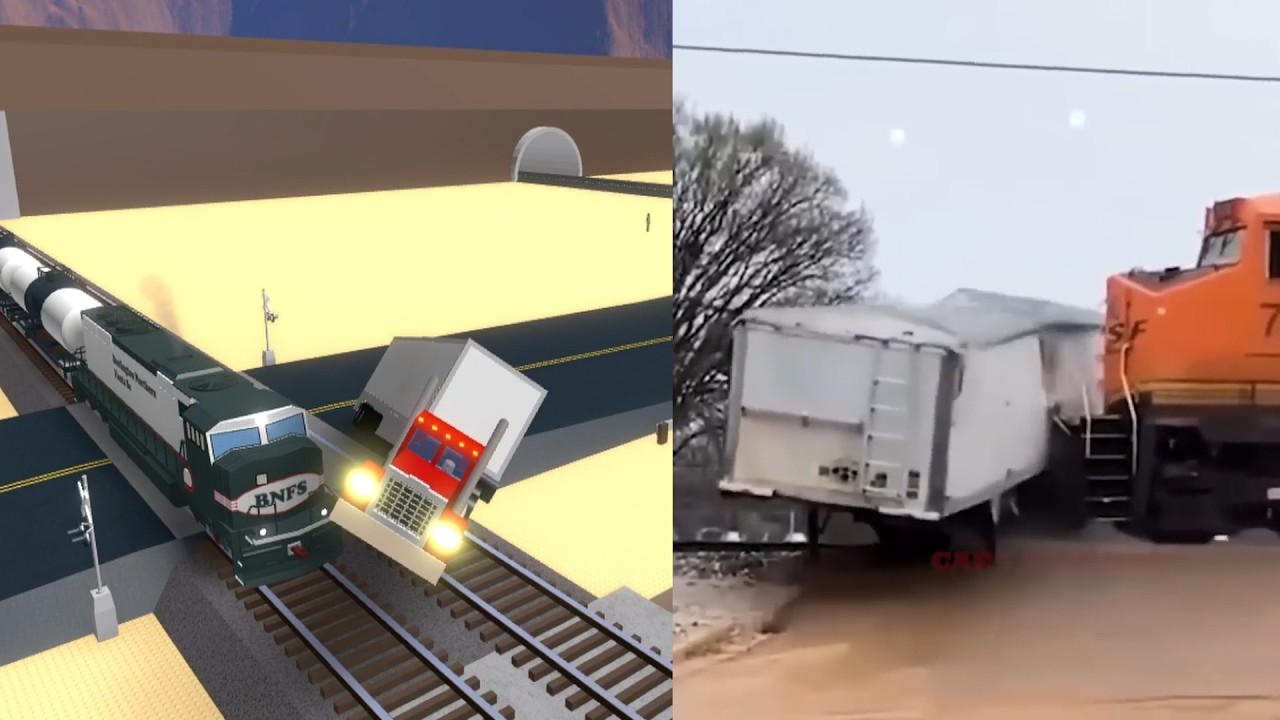 Roblox Train Crashes vs Real Life Train Crashes #1 - YouTube