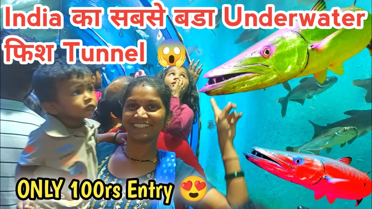 India's Largest Underwater Fish Tunnel Borivali Mumbai 😍 l इंडिया का ...
