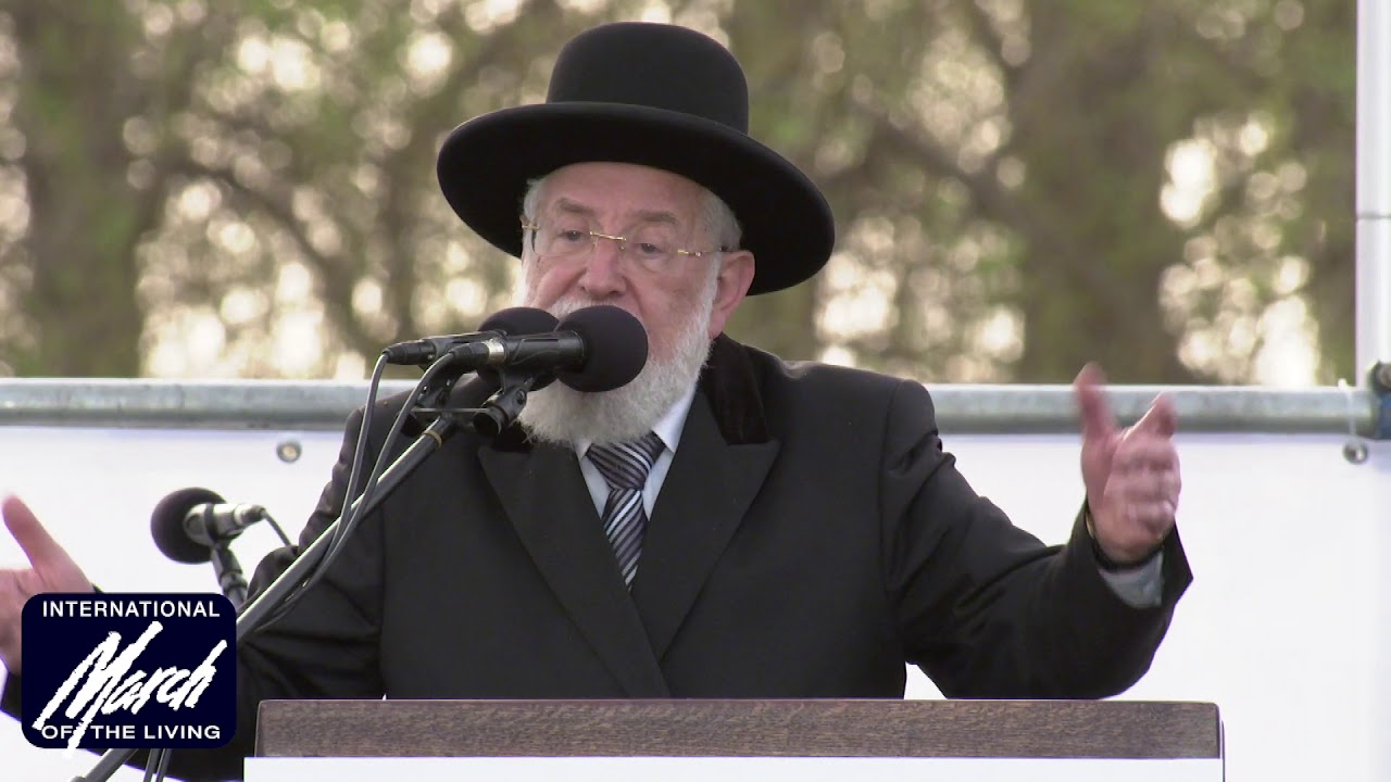 Rabbi Israel Meir Lau March of the Living 2018 Birkenau - YouTube
