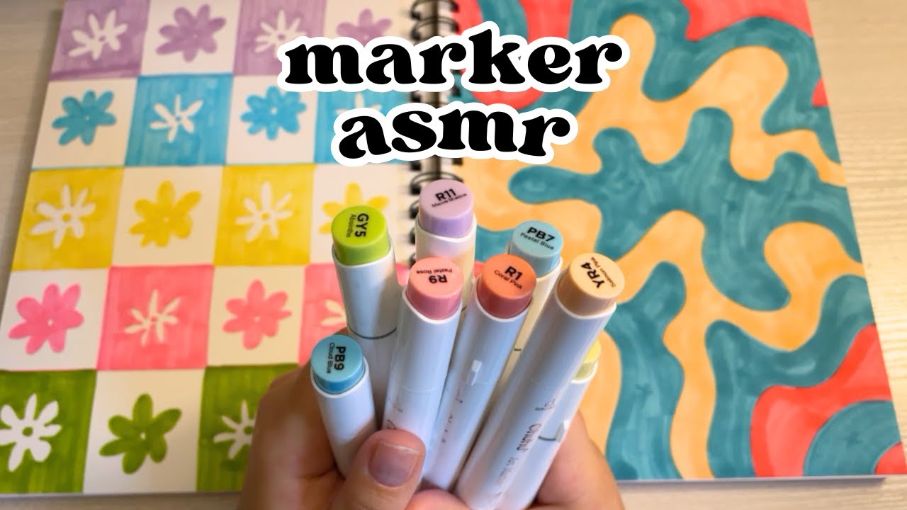 drawing patterns on a rainy day 🌧️ 🏼 | marker asmr - YouTube