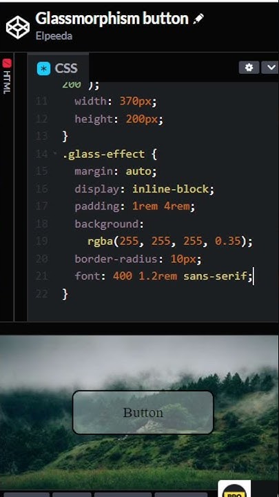 Glassmorphism Button - glass effect CSS #shorts - YouTube