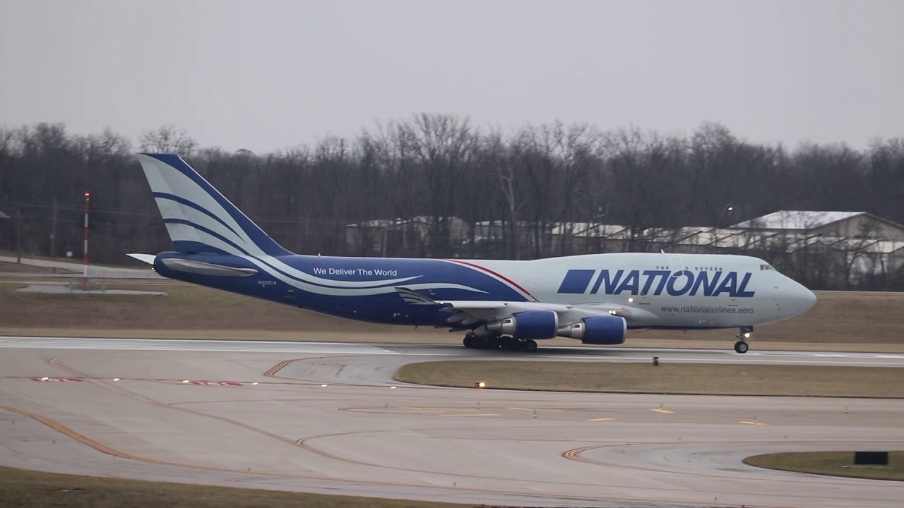 Rare National Cargo 747 takeoff at CVG! - YouTube