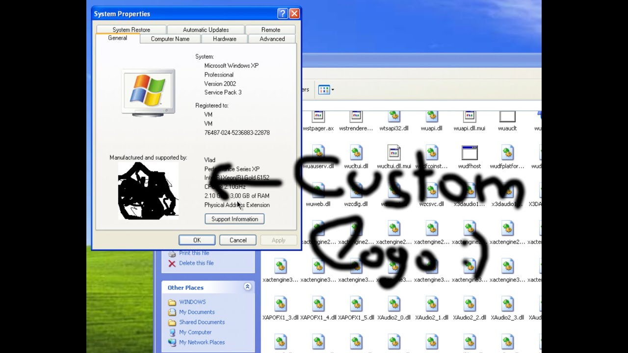 Creating custom support logo under windows XP - YouTube