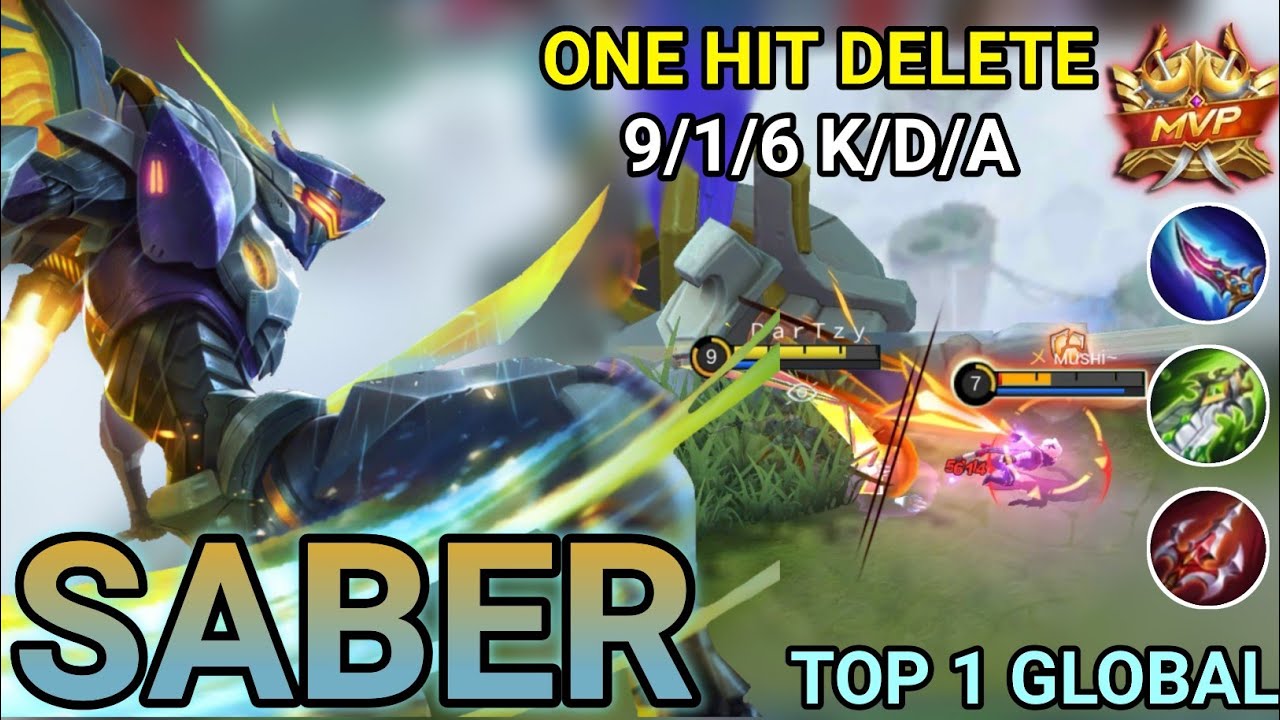 one hit delete!!! best build saber 2021 | cara main saber sideline ...