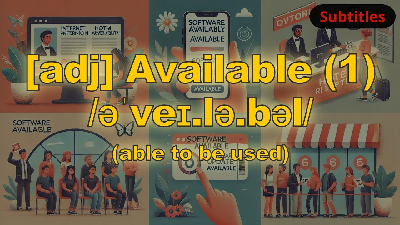 [n] Available meaning (able to be used) with 5 examples - YouTube