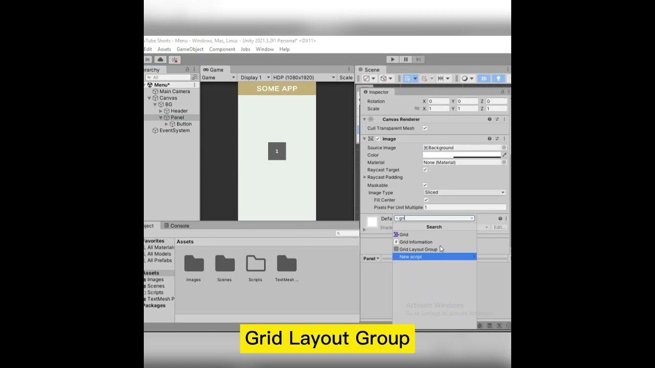 Unity Tips and Tricks | How to Create a Grid Layout in Unity #shorts - YouTube