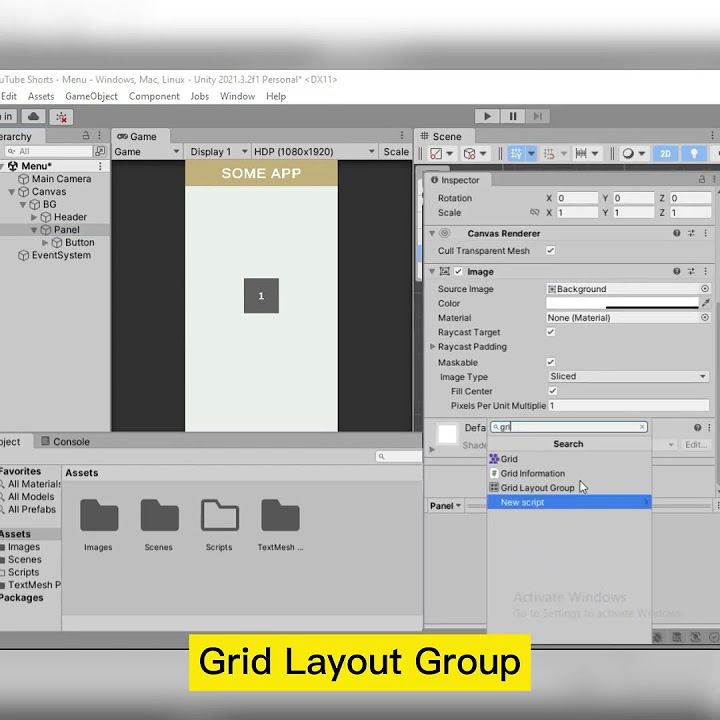 Unity Tips and Tricks | How to Create a Grid Layout in Unity #shorts ...