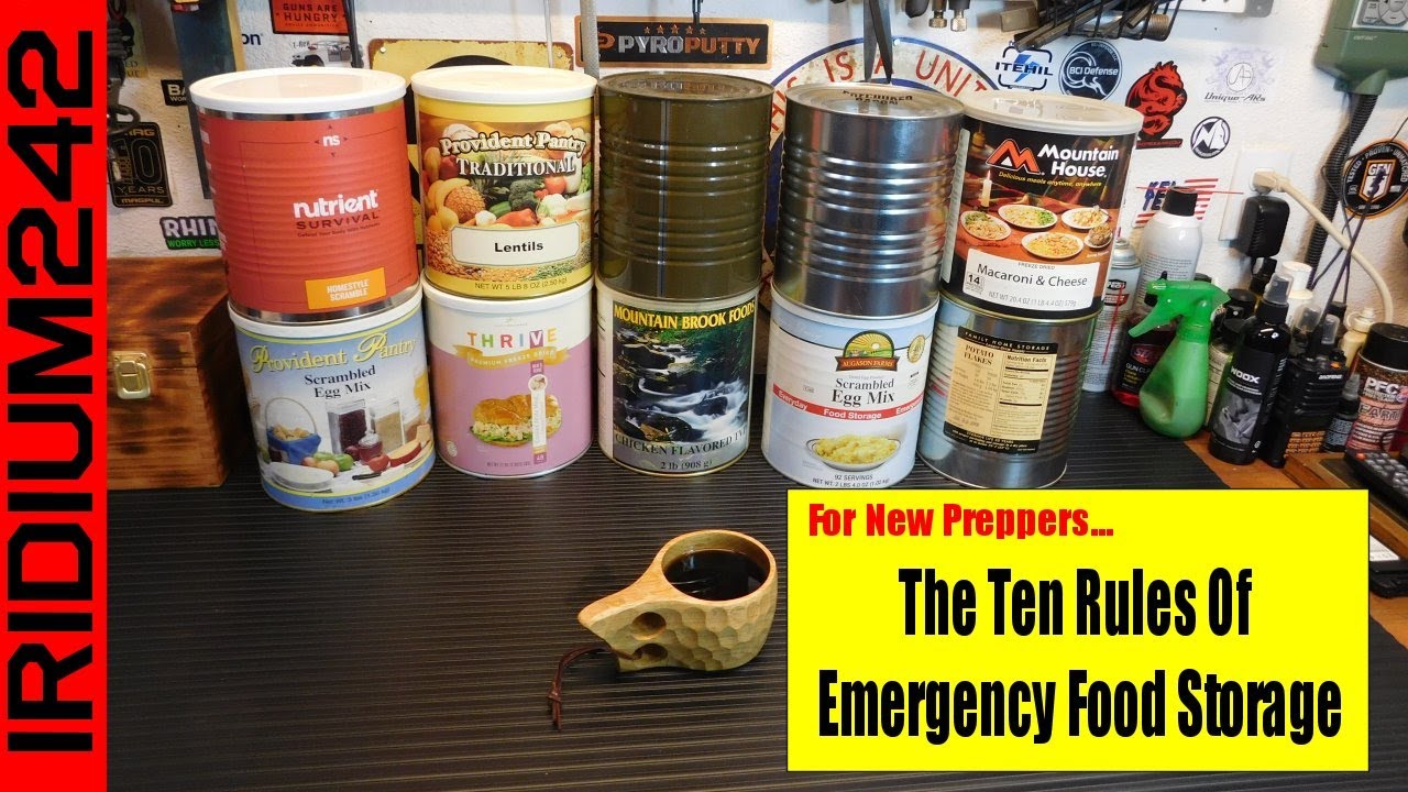 The Ten Rules of Emergency Food Storage For New Preppers - YouTube